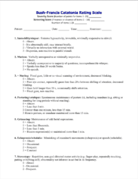 Bush Francis Catatonia Rating Scale - Movement disorders and Psychiatry